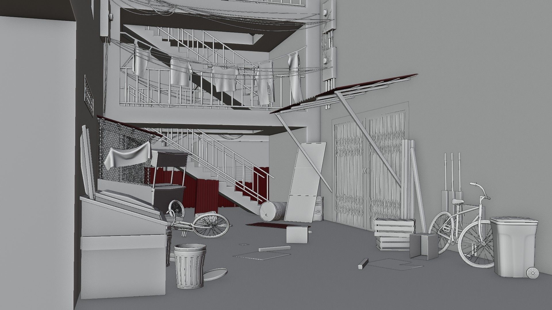 3D model slum alley VR / AR / low-poly | CGTrader