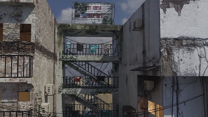 3D model slum alley VR / AR / low-poly | CGTrader