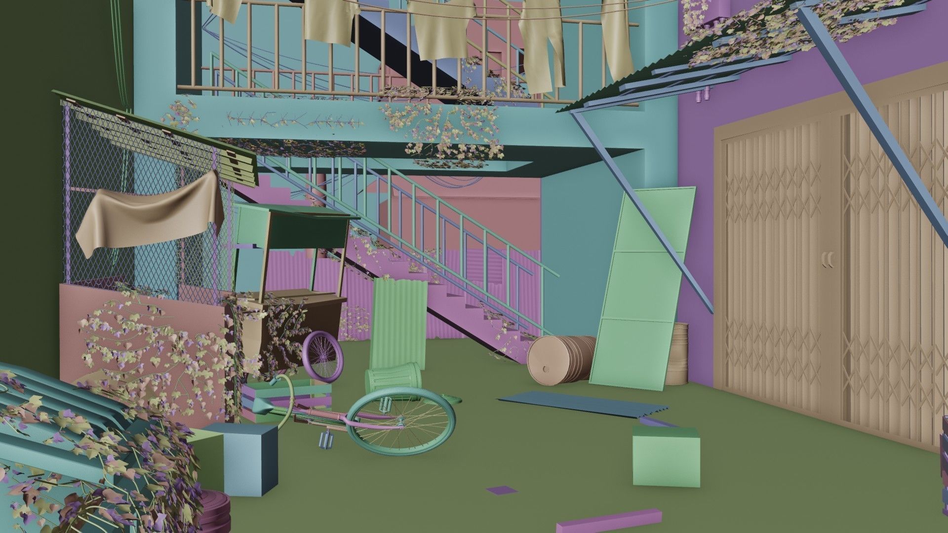 3D model slum alley VR / AR / low-poly | CGTrader