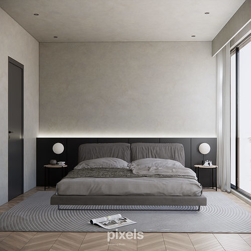 APARTMENT 001 MASTER BEDROOM 3D MODEL AND SCENE 3D model 3D model ...