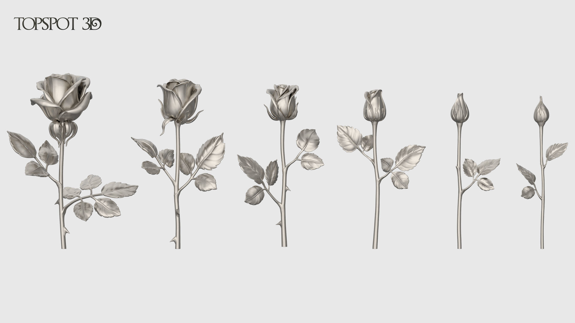 Rose Flowers Pack 3D model 3D printable | CGTrader
