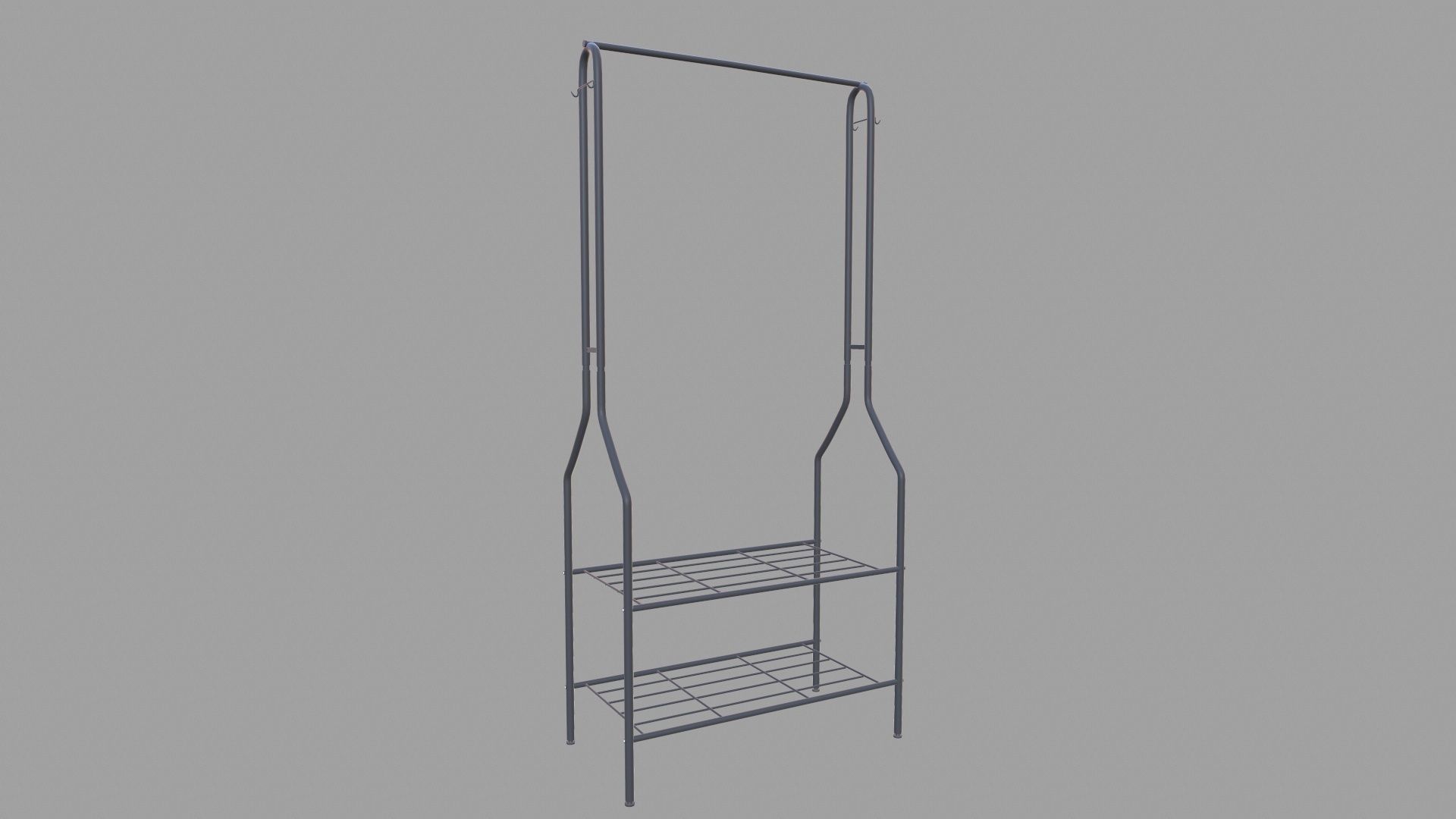 Black Metal Garment Rack 3D model | CGTrader