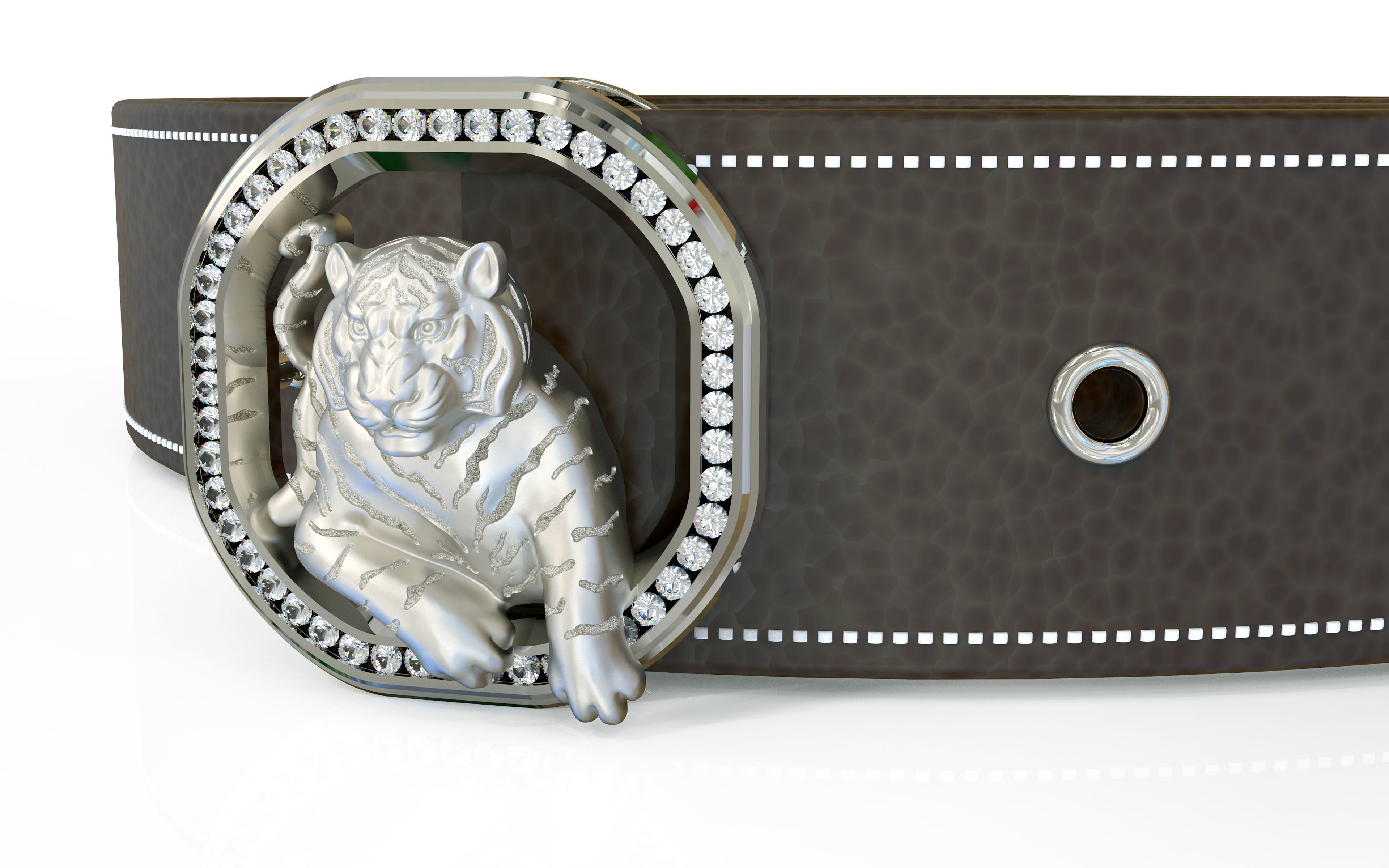 Belt 02 - tiger belt 3D model 3D printable | CGTrader