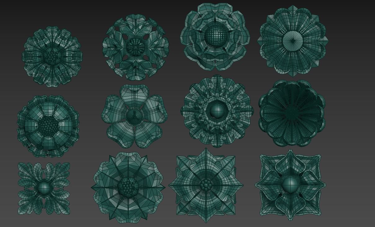 Victorian Gothic Flower Designs 3D model 3D printable | CGTrader