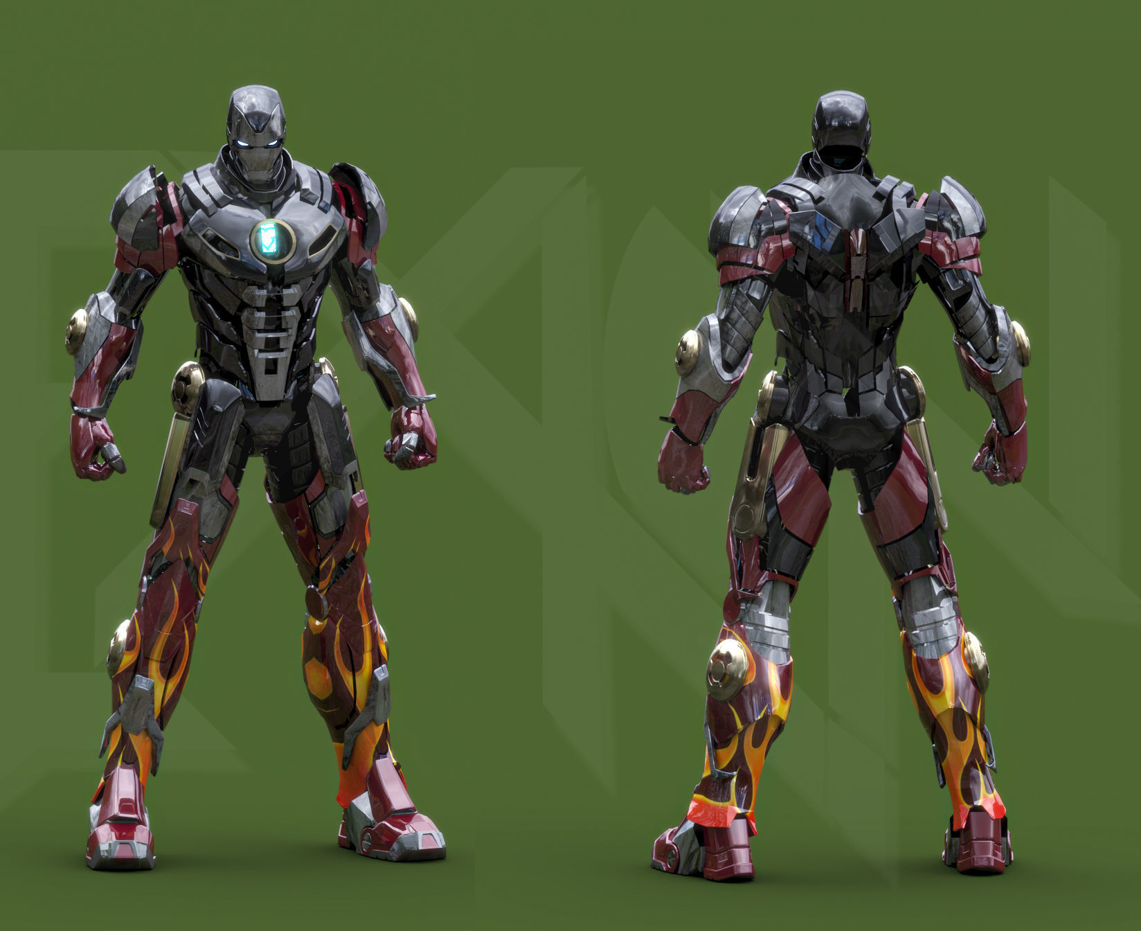 Iron Man MK22 Hot Rod 3D model rigged | CGTrader