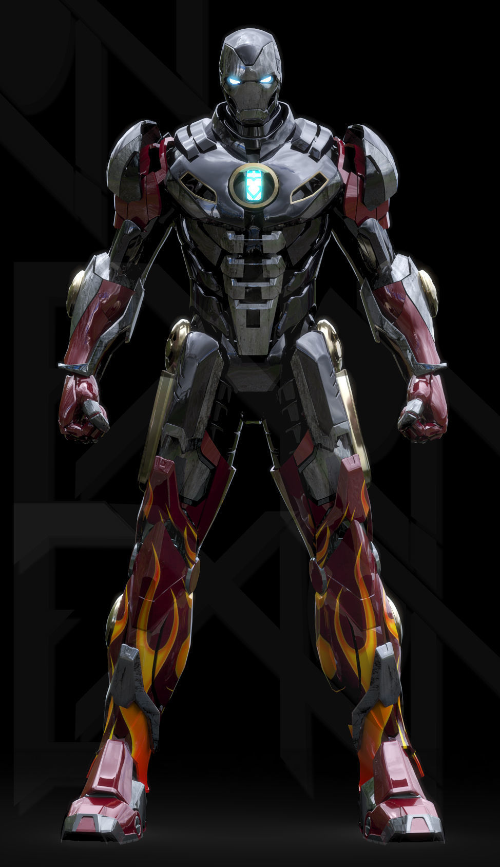 Iron Man MK22 Hot Rod 3D model rigged | CGTrader