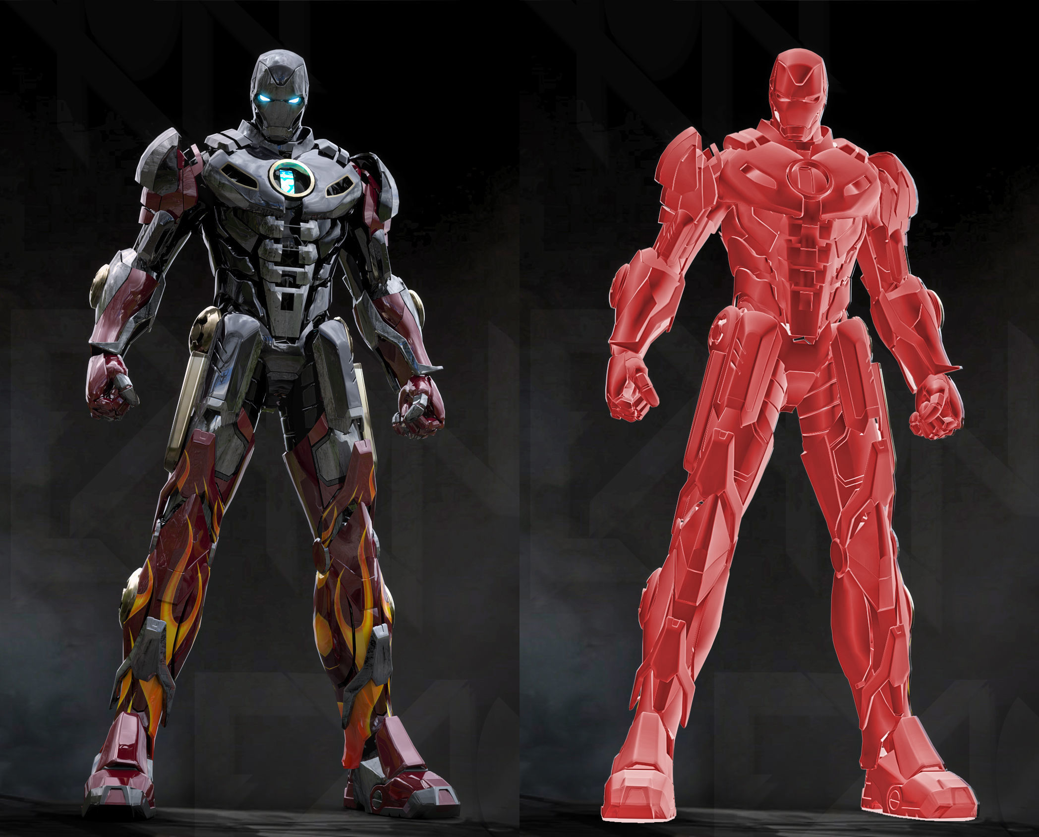 Iron Man MK22 Hot Rod 3D model rigged | CGTrader