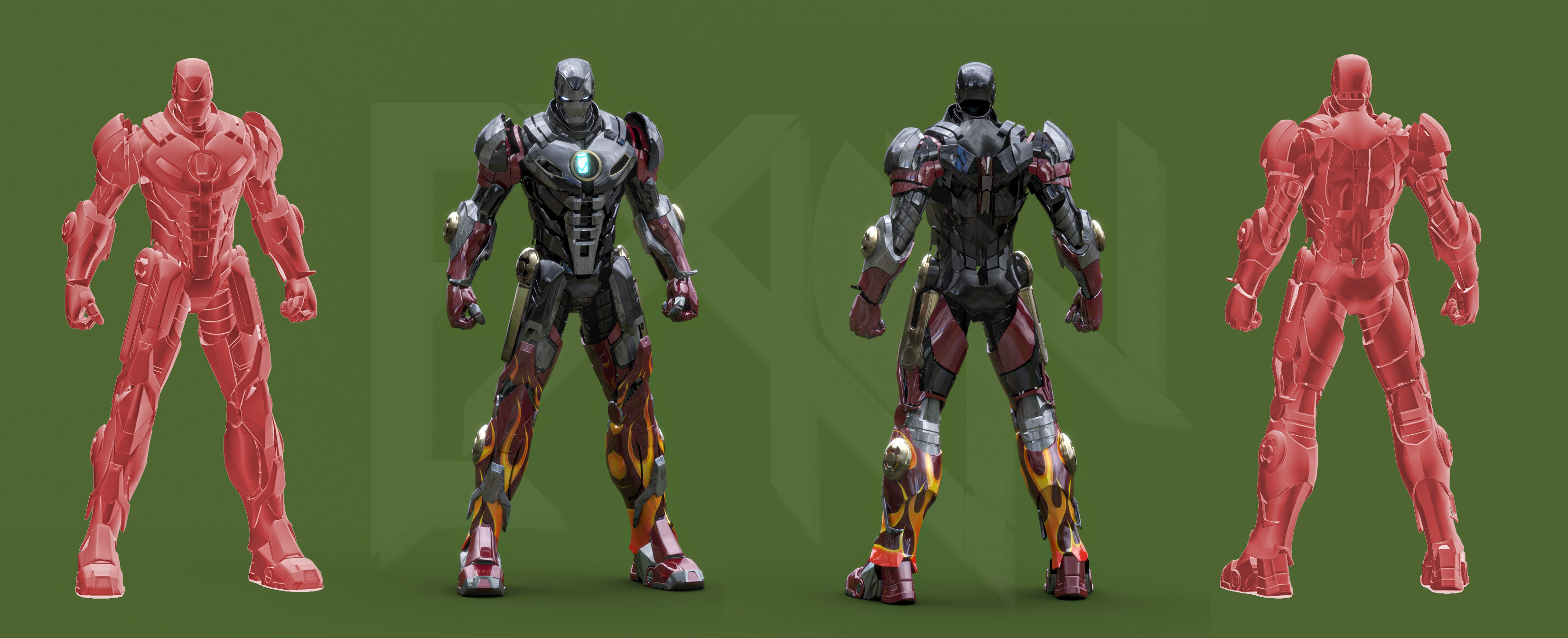 Iron Man MK22 Hot Rod 3D model rigged | CGTrader