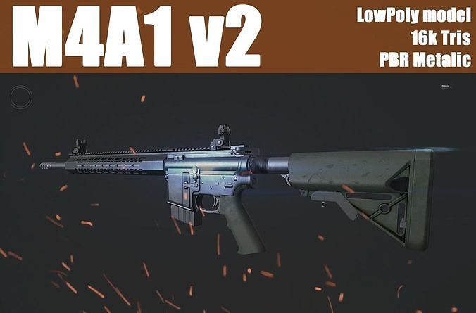 3D model M4A1 v2 LowPoly Game Ready Model VR / AR / low-poly | CGTrader