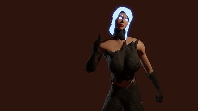 Lava Goddess 3D model animated rigged | CGTrader