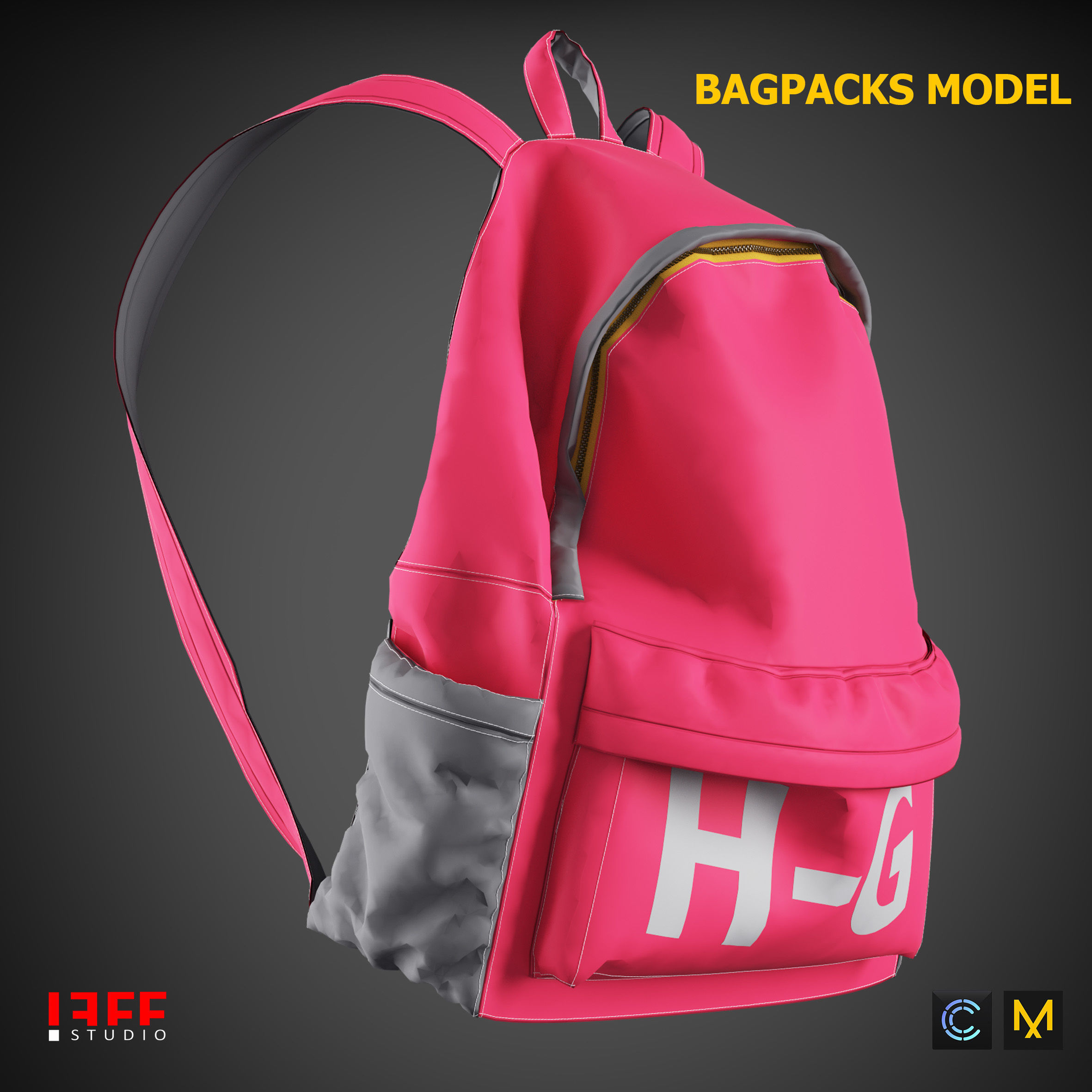 3D model 5 Backpack models Marvelous designer VR / AR / low-poly | CGTrader