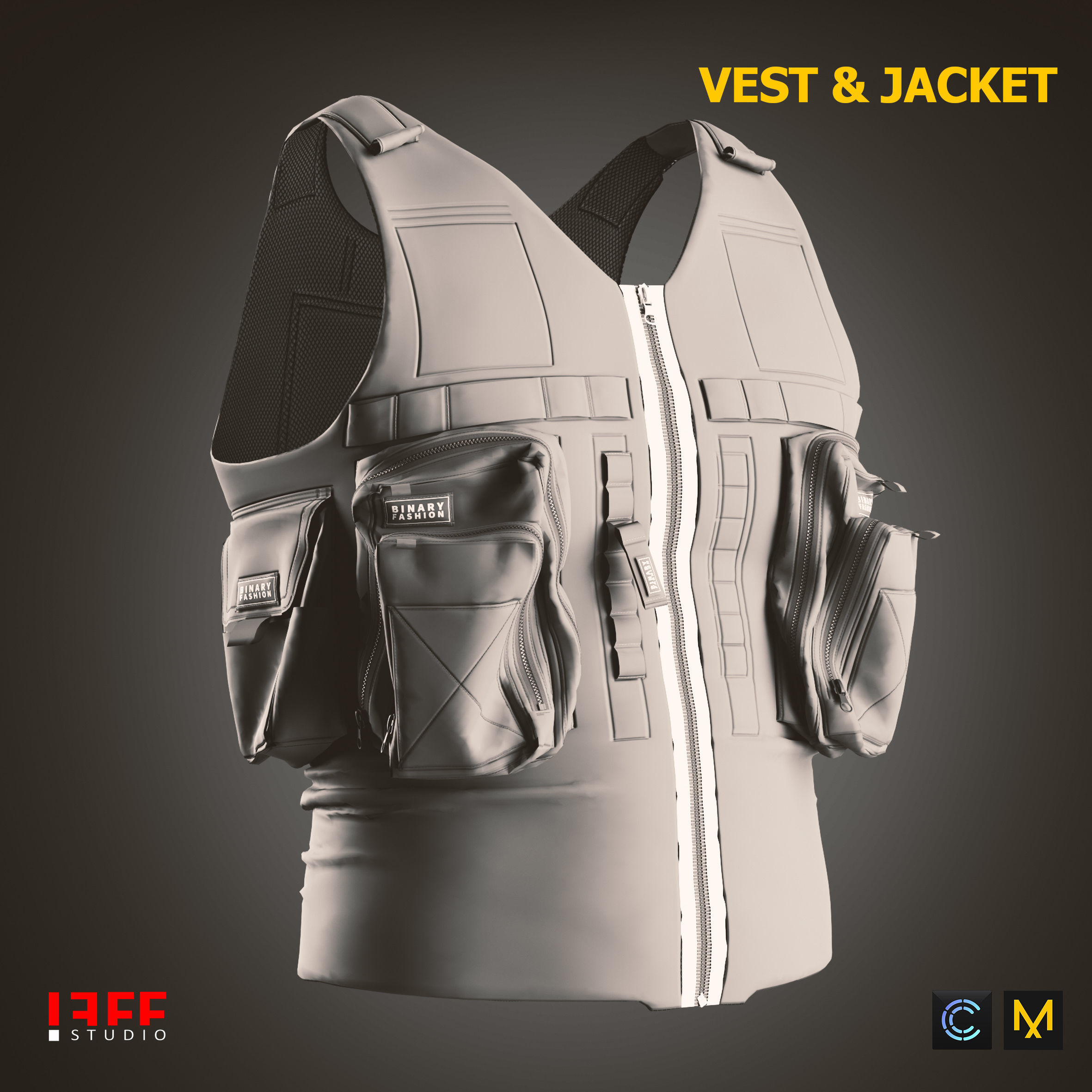 3D model Vest and Jacket Vol 40 Marvelous and obj files VR / AR / low ...
