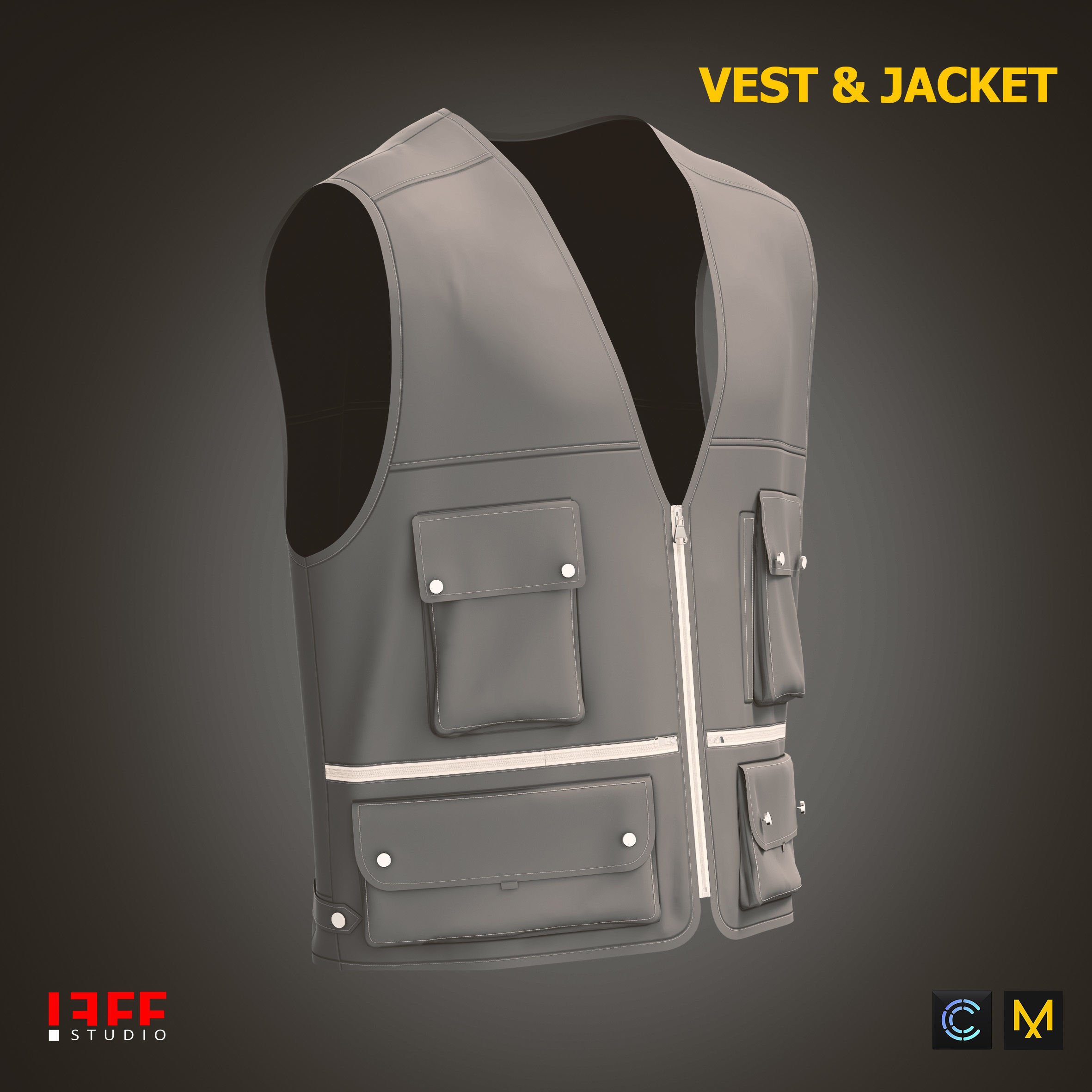 3D model Vest and Jacket Vol 40 Marvelous and obj files VR / AR / low ...