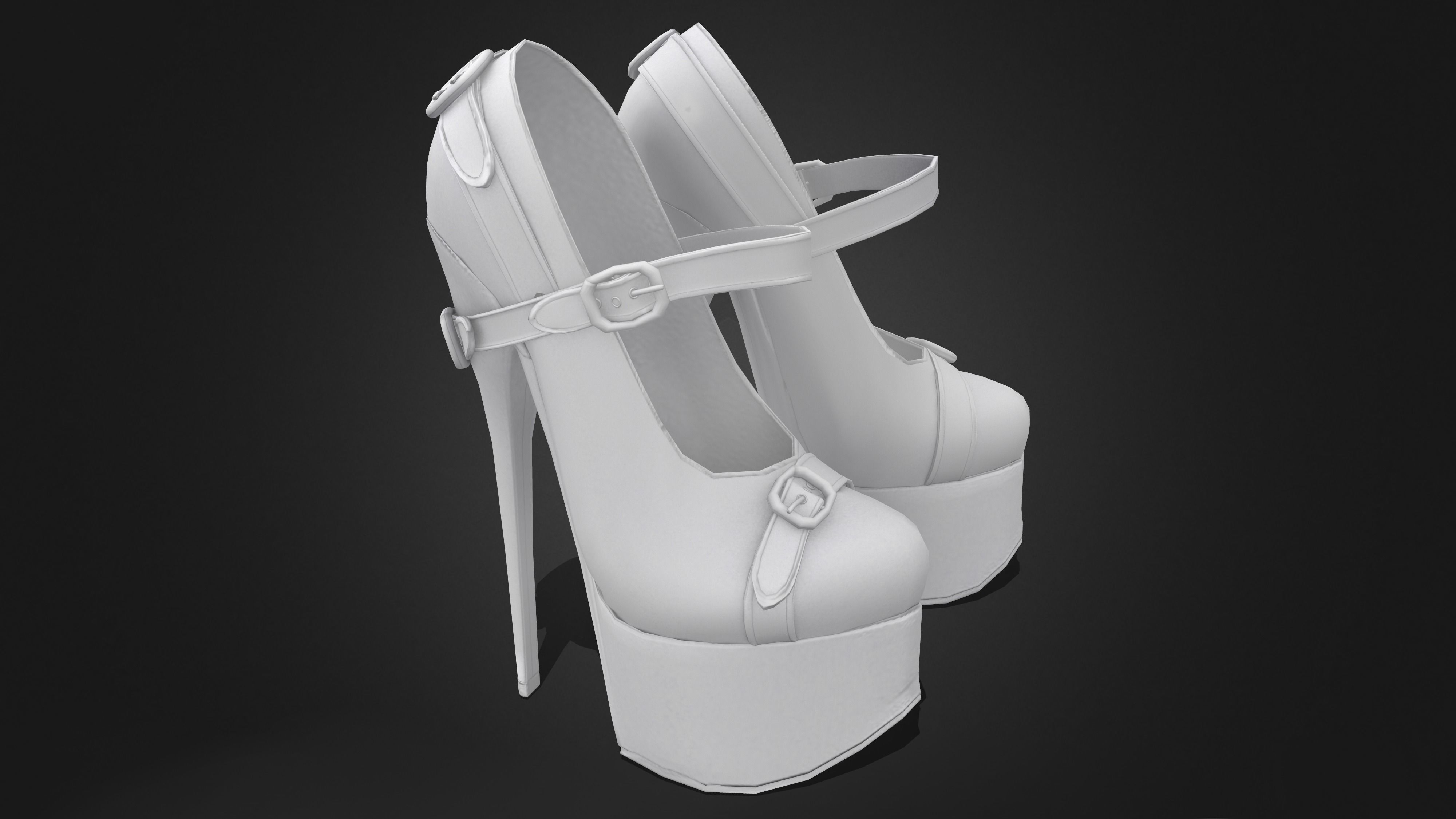 3D model Stiletto Platform Punk Heels VR / AR / low-poly | CGTrader