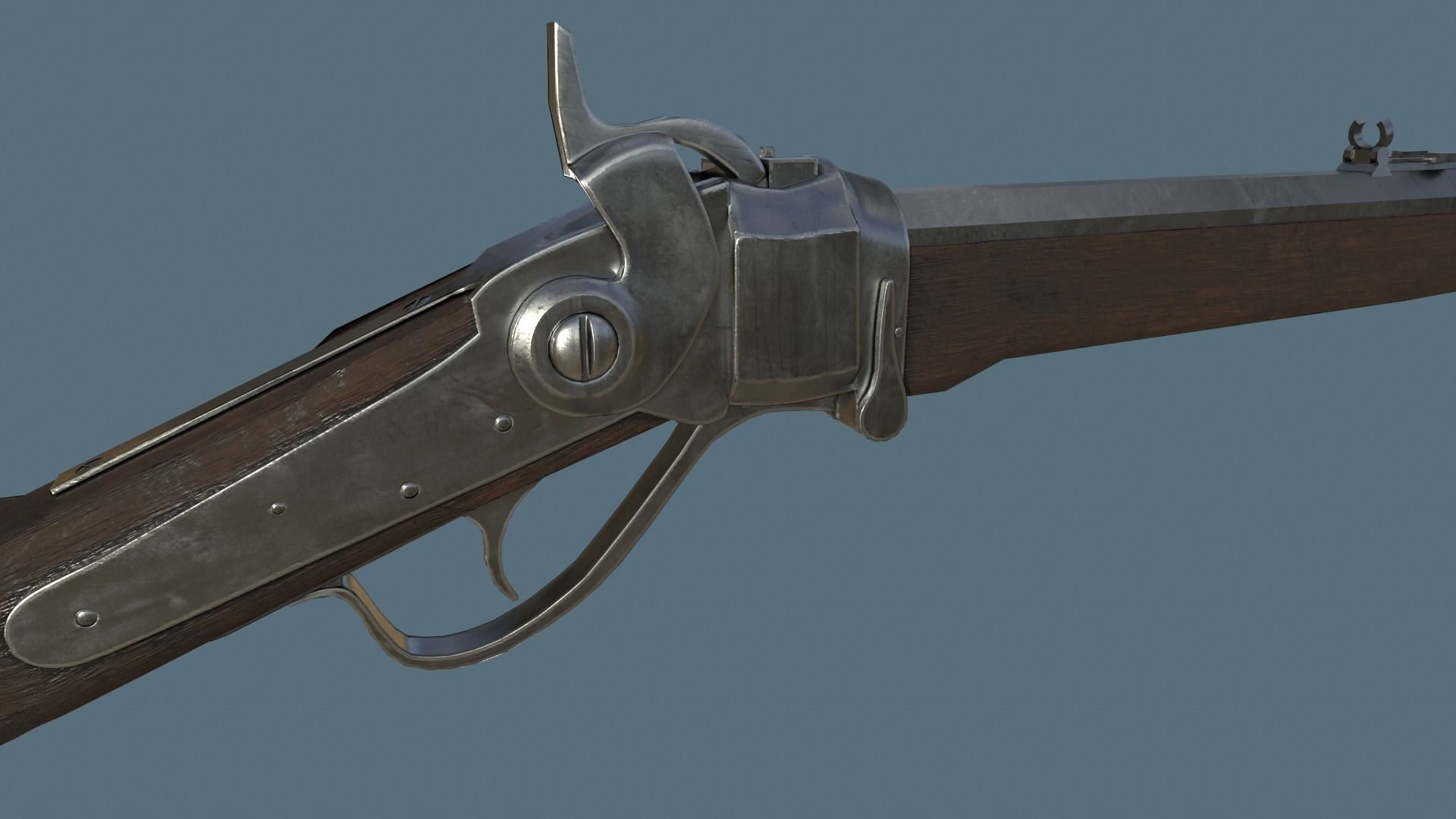 3D model Sharps rifle simple low-poly model VR / AR / low-poly | CGTrader