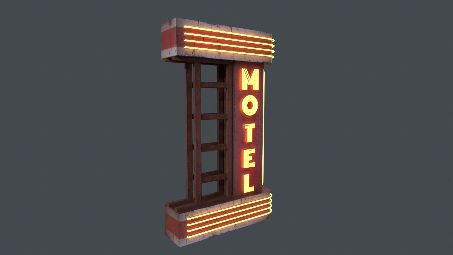 3D model Neon Motel Sign 3D Model VR / AR / low-poly | CGTrader