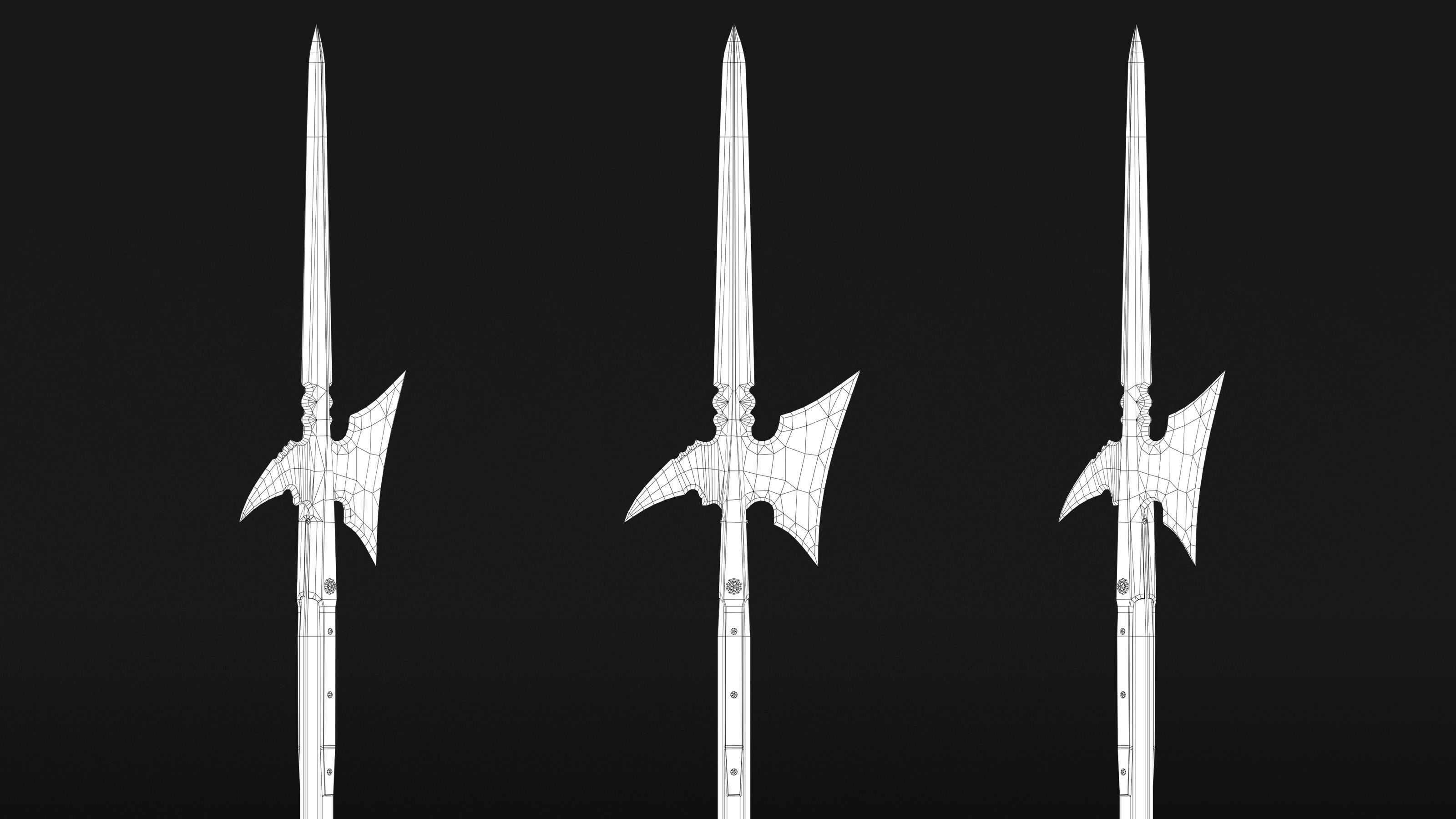 3D model Medieval Halberd - PBR Asset VR / AR / low-poly | CGTrader