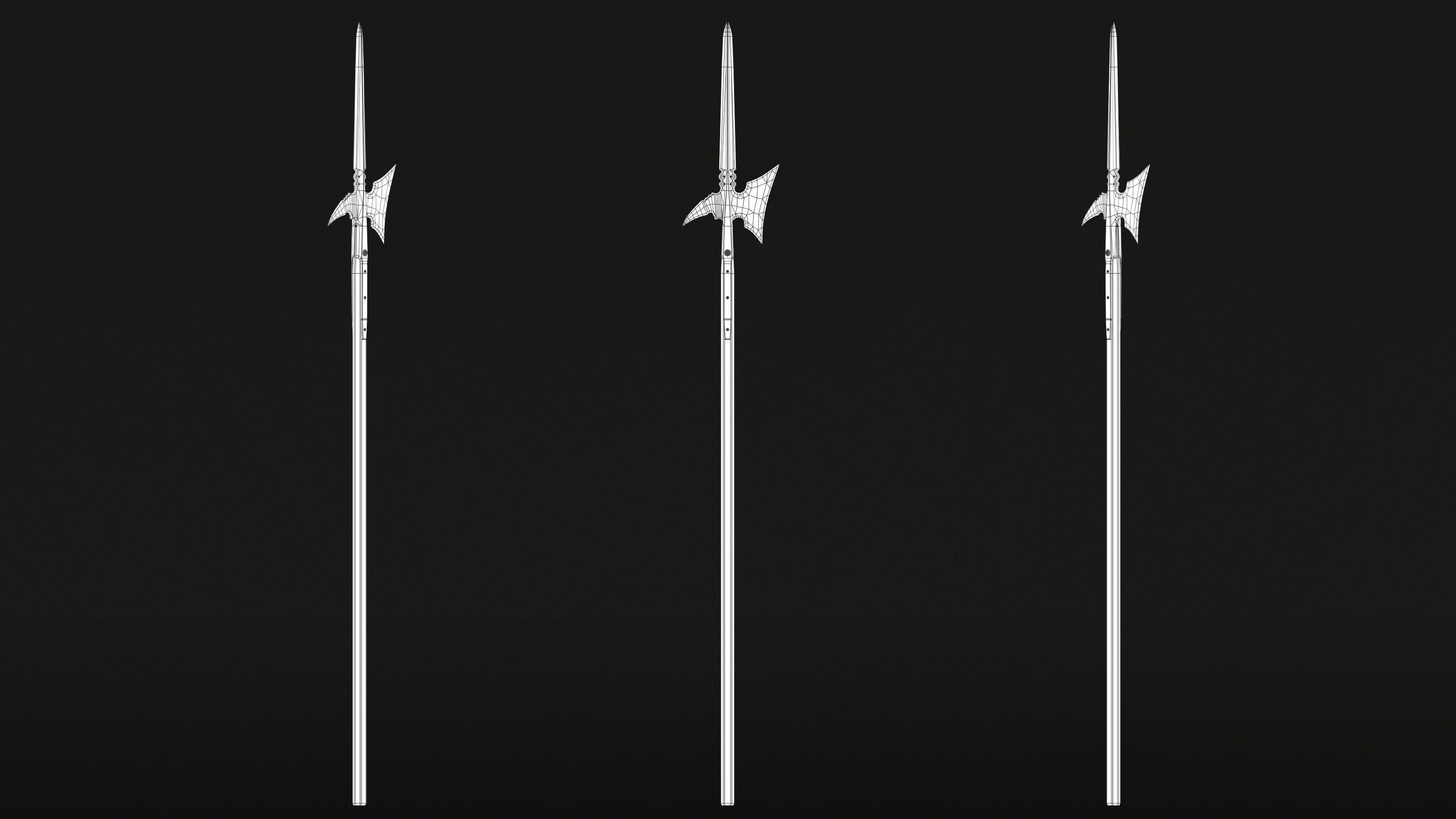 3D model Medieval Halberd - PBR Asset VR / AR / low-poly | CGTrader
