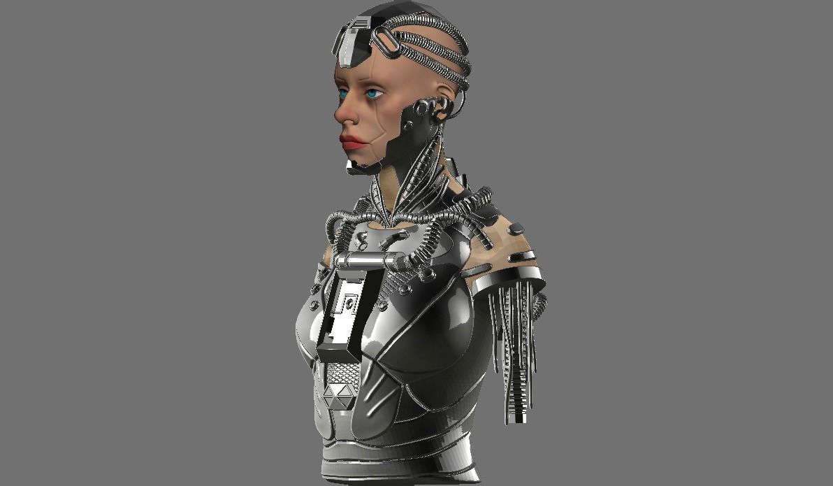 high poly female Cyborg robot 3D model | CGTrader