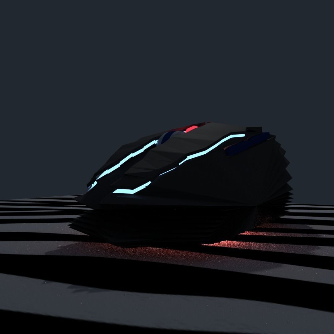 3D model Computer peripheral -- Simple RGB mouse -- Low-poly VR / AR ...