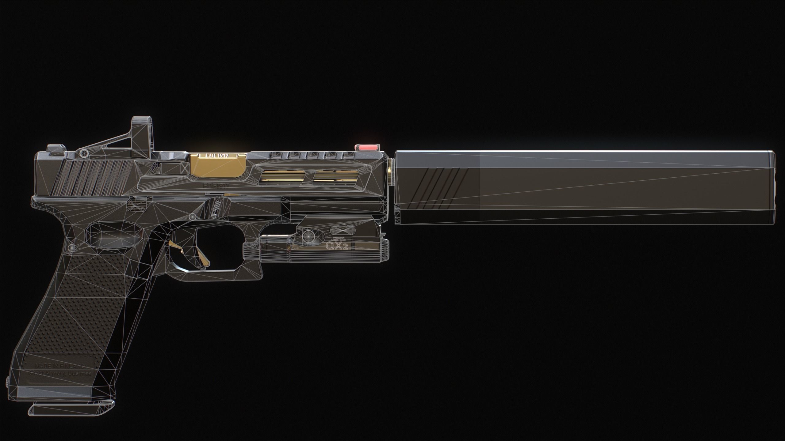 3D model Ghost 9mm VR / AR / low-poly | CGTrader