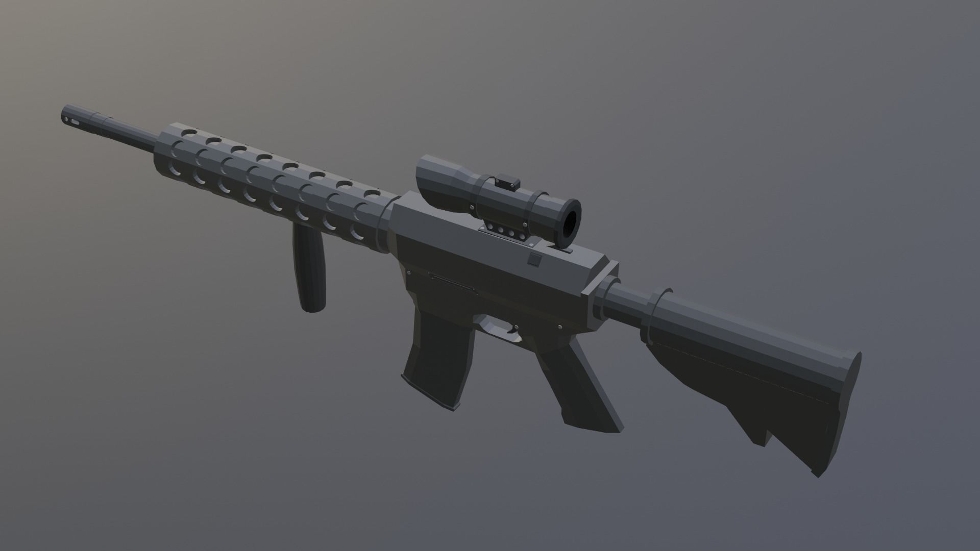 3D model Low Poly Gun M4 Carbine VR / AR / low-poly | CGTrader