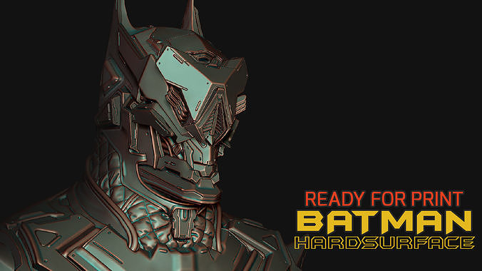 Batman Hardsurface bust 3D model 3D printable | CGTrader
