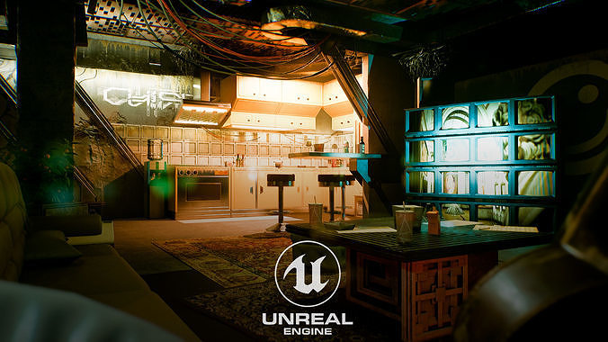 3D model Cyberpunk Flat Environment Kit UE5 VR / AR / low-poly | CGTrader