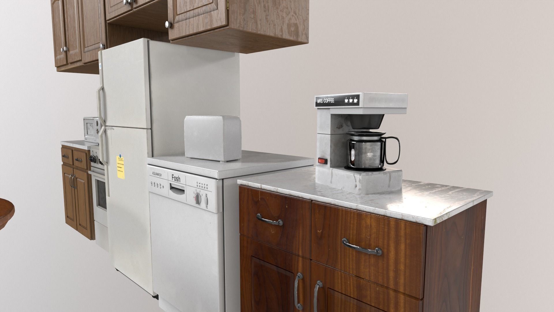 3D model Kitchen Pack 90s VR / AR / low-poly | CGTrader