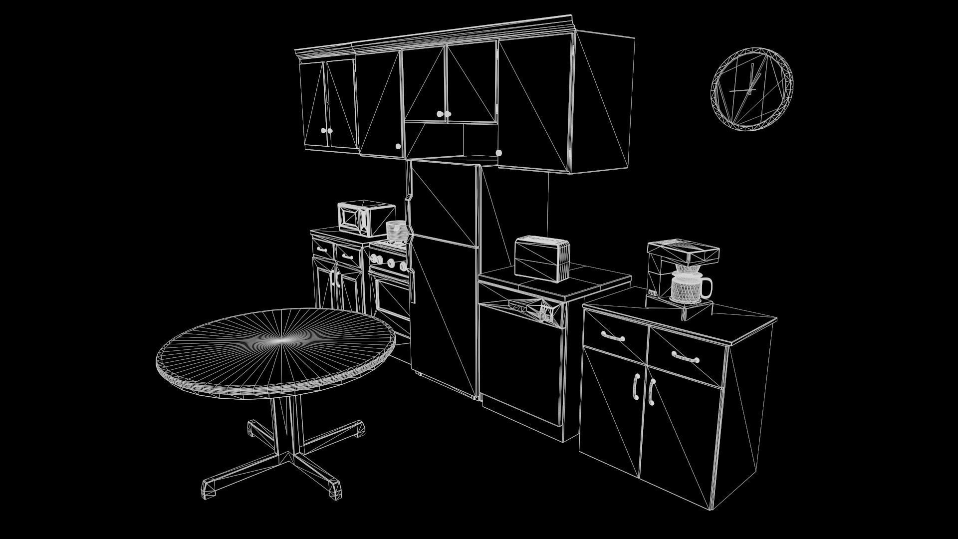 3D model Kitchen Pack 90s VR / AR / low-poly | CGTrader