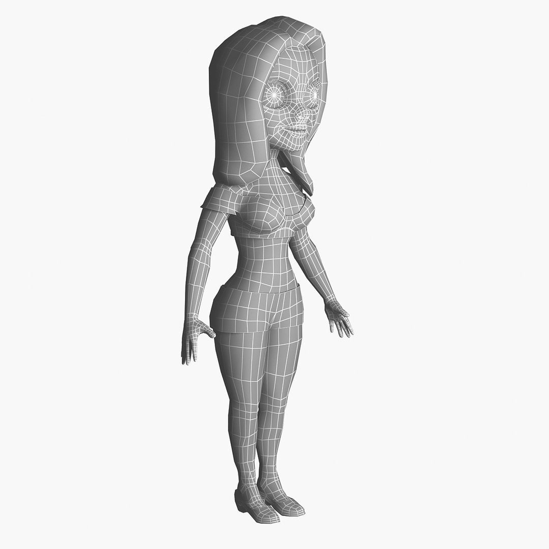 Cartoon Pin Up 3d Model Rigged Cgtrader