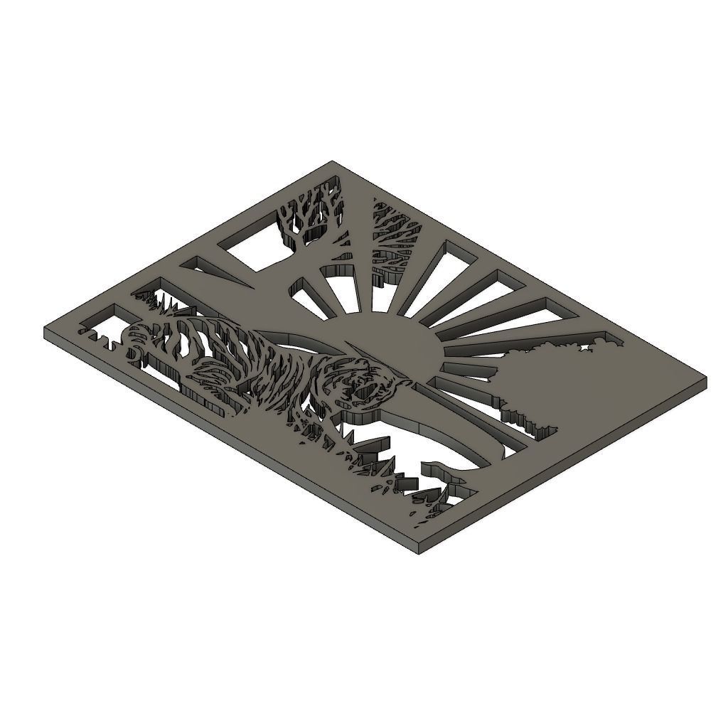 Tiger Panel Under The Sun 3D model 3D printable | CGTrader