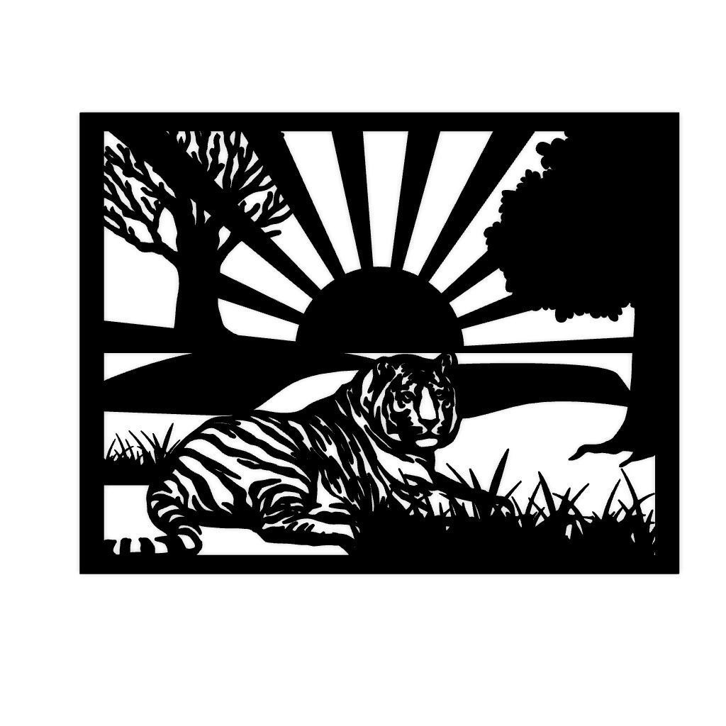 Tiger Panel Under The Sun 3D model 3D printable | CGTrader