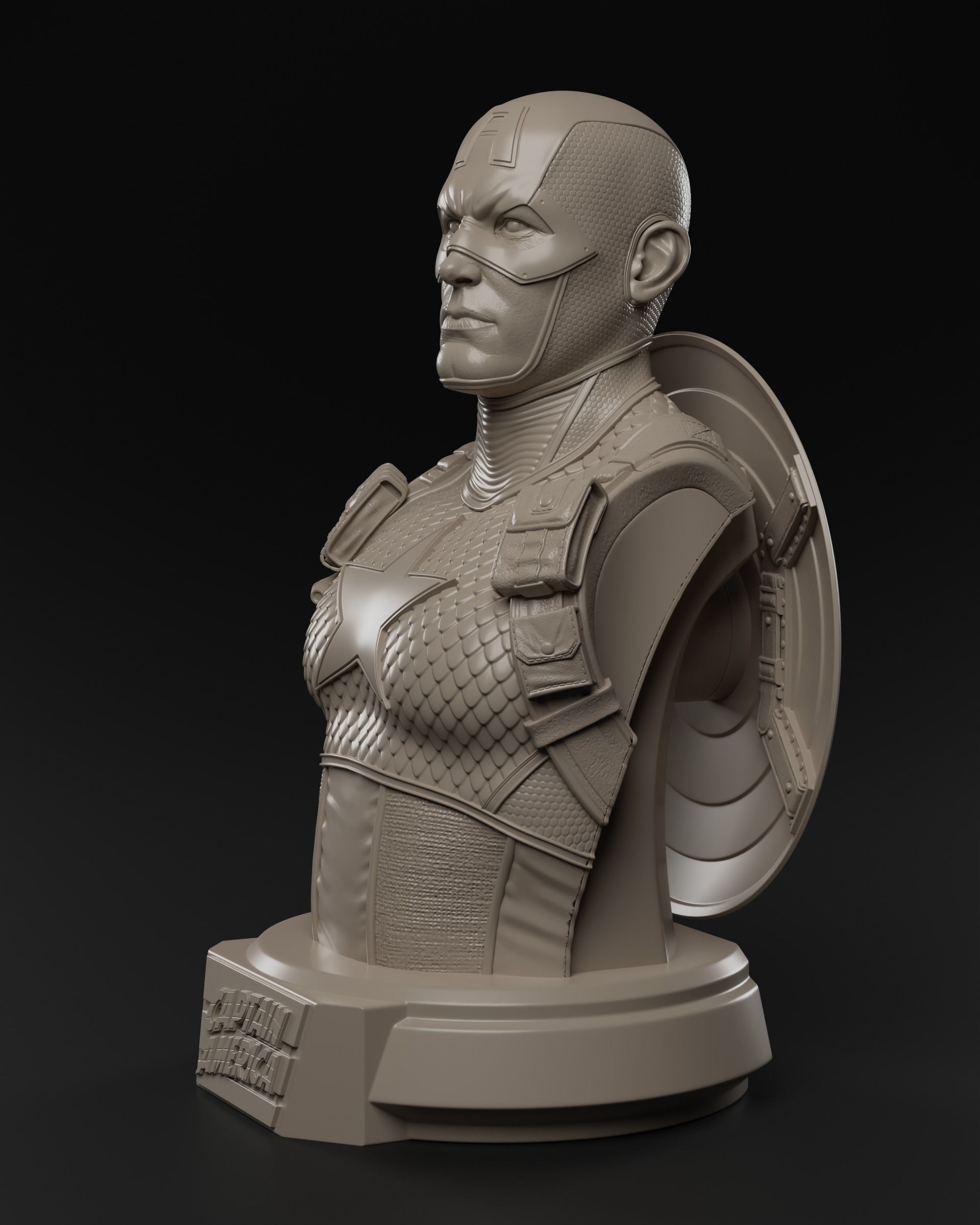 Captain America Bust fan-art free 3D model 3D printable | CGTrader