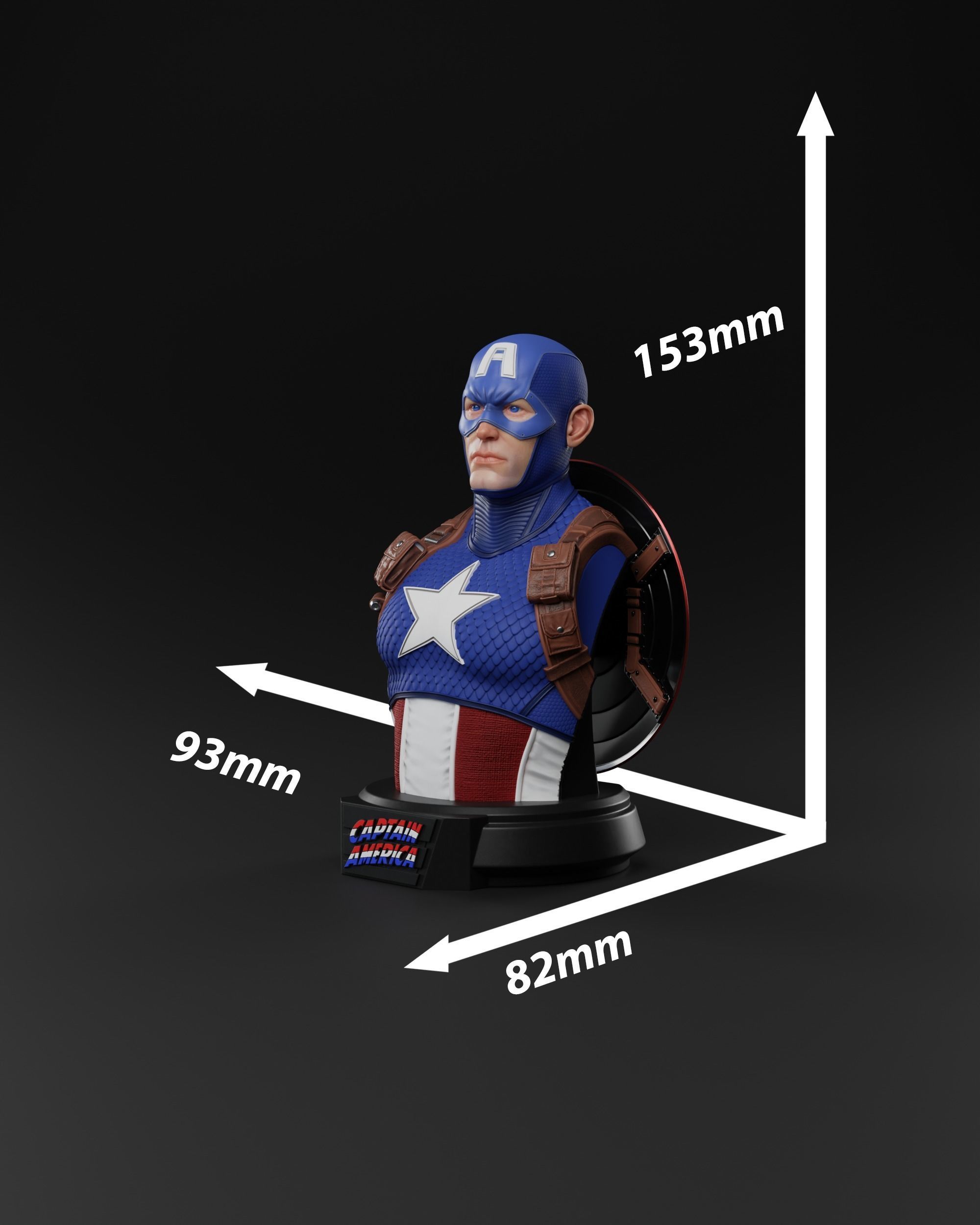 Captain America Bust fan-art free 3D model 3D printable | CGTrader