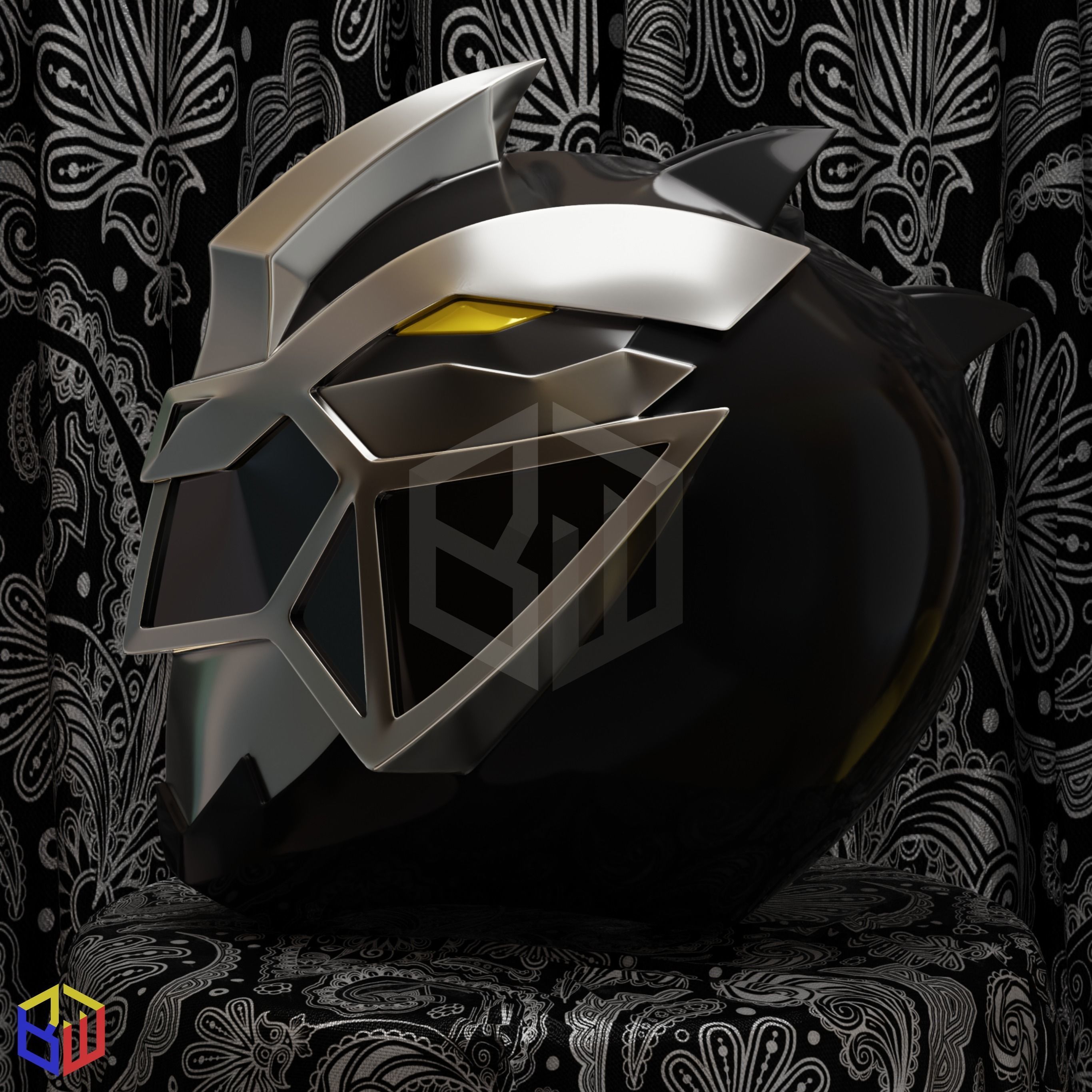 Power Rangers Dino Fury Black Ranger Helmet 3D model 3D printable ... Power Rangers Dino Fury Black Ranger Helmet 3D model 3D printable ...