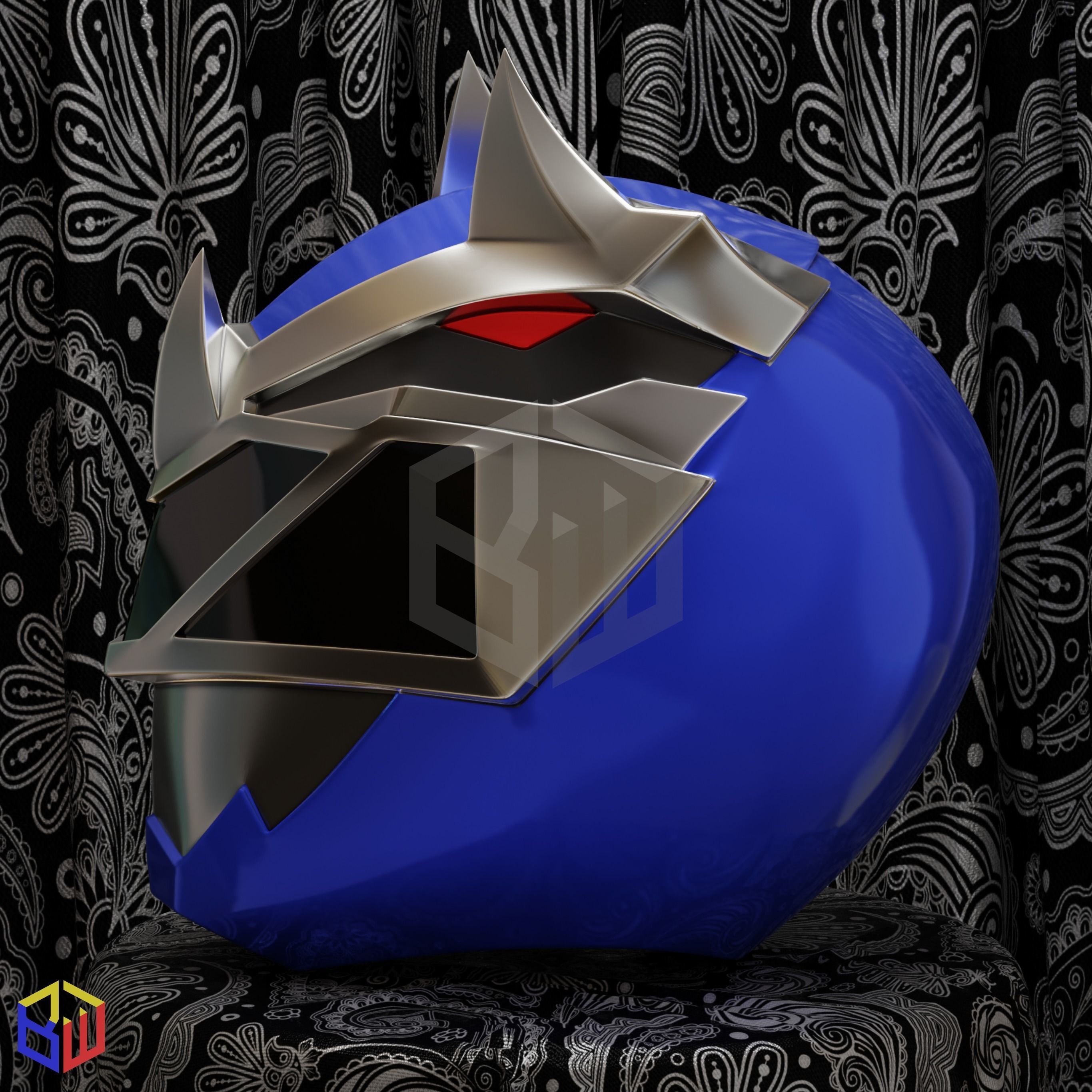 Power Rangers Dino Fury Blue Ranger Helmet 3D model 3D printable | CGTrader
