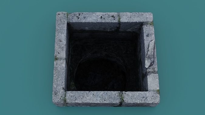 3D model 4K Concrete Brick Hole Well Photoscan VR / AR / low-poly ...