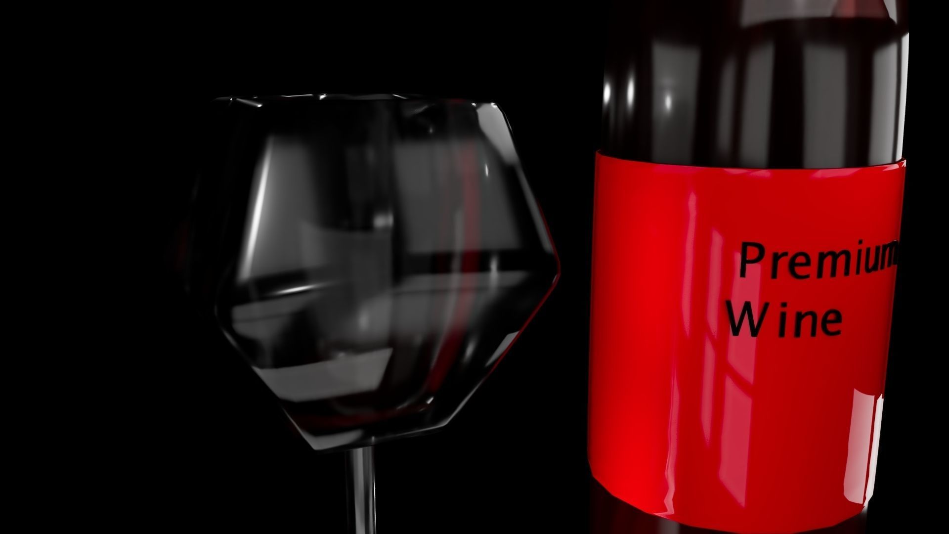 Wine Bottle and Glass Made in Maya 3D model | CGTrader