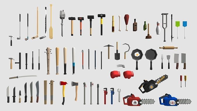 3D model Low poly Melee and Tools VR / AR / low-poly | CGTrader