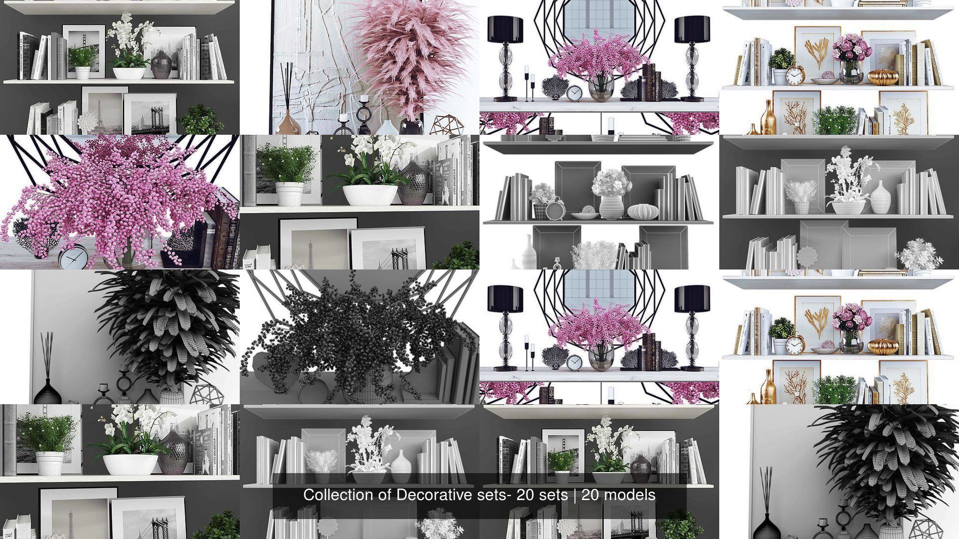 Collection of Decorative sets- 20 sets | CGTrader
