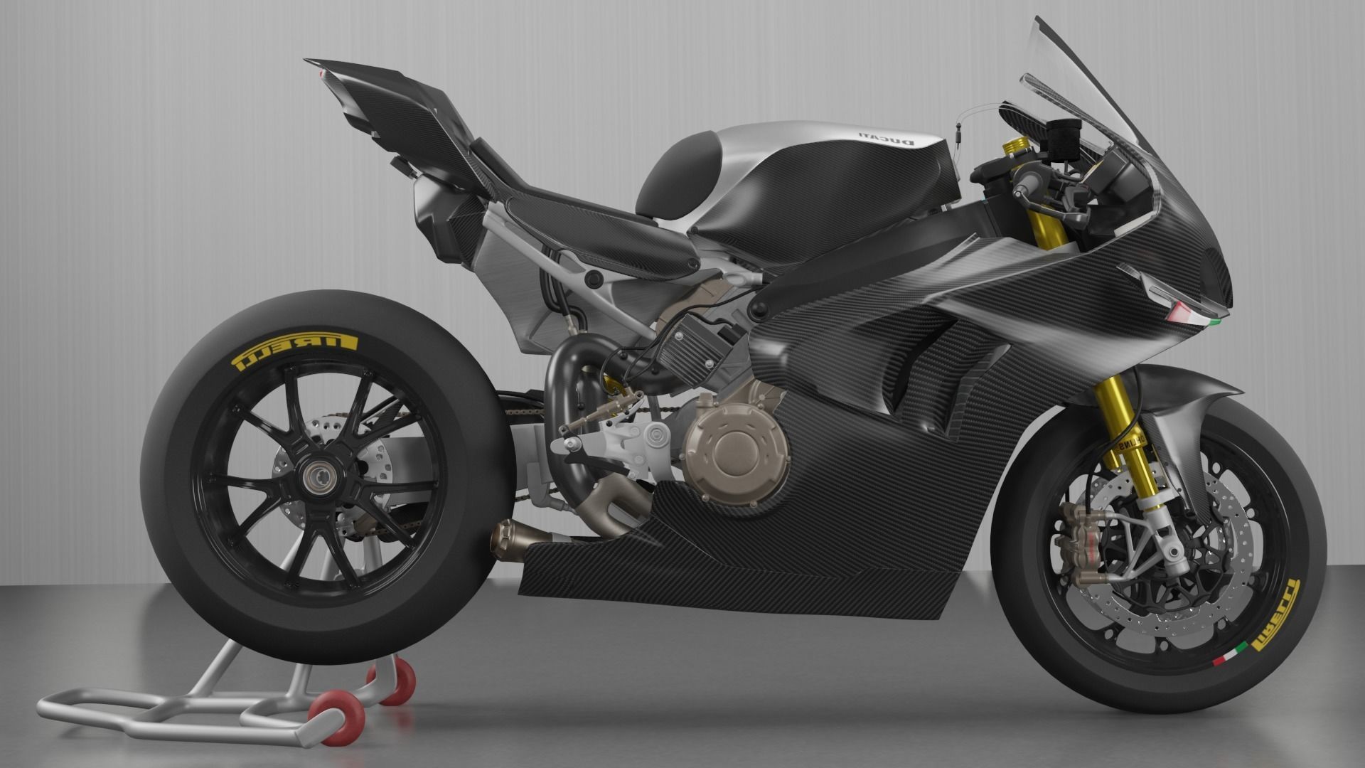 3D model DUCATI PANIGALE V4 WSBK 2019 FULL CARBON VR / AR / low-poly ...