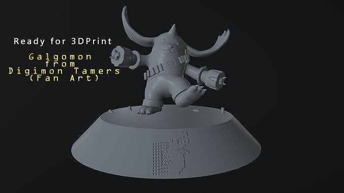 Galgomon Digimon Tamers Fan art 3D model 3D printable | CGTrader