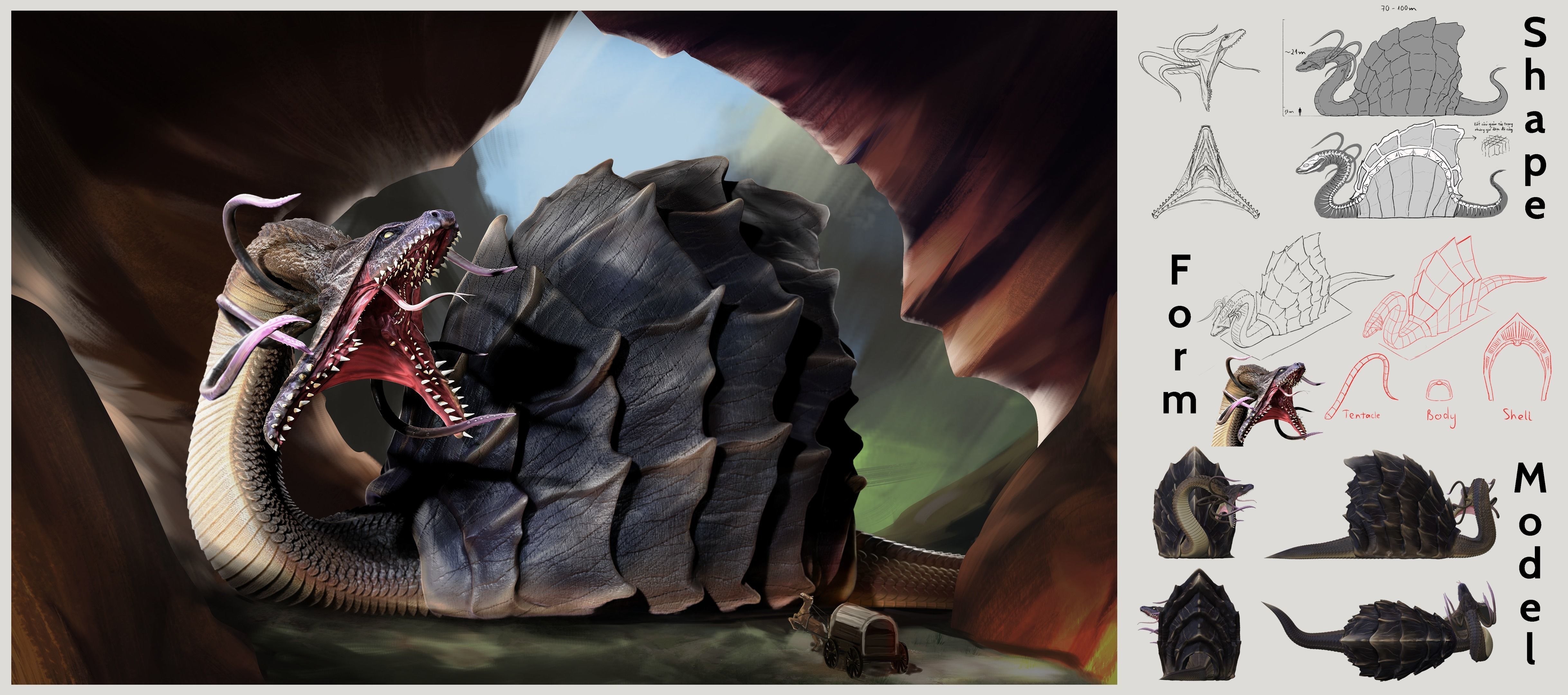 Lou Carcolh a mythical beast from French folklore 3D model 3D printable ...