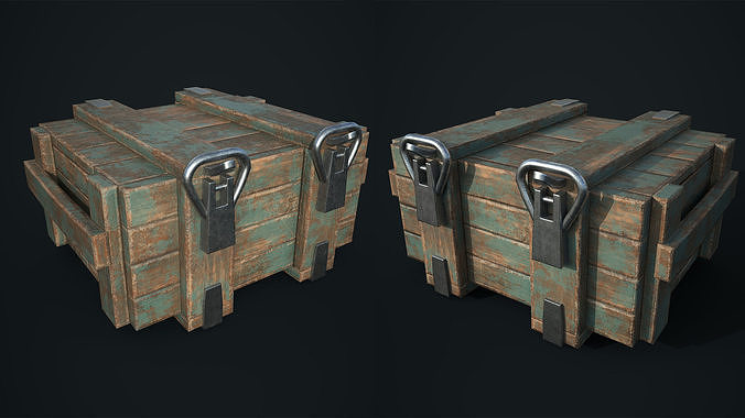 3D model small wooden army box VR / AR / low-poly | CGTrader