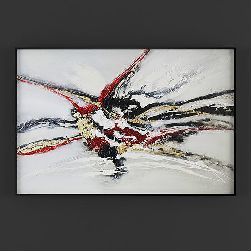 3D model Pictures337 abstract painting hanging on wall VR / AR / low ...