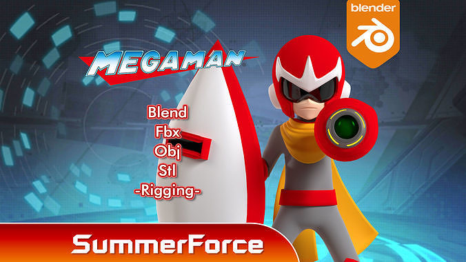 Protoman - Megaman 3D model rigged | CGTrader