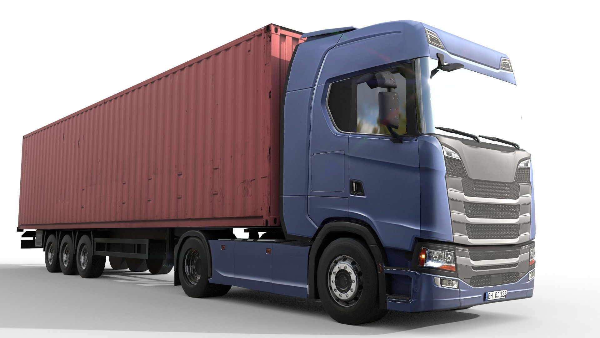 3D model Truck and trailer generic VR / AR / low-poly | CGTrader
