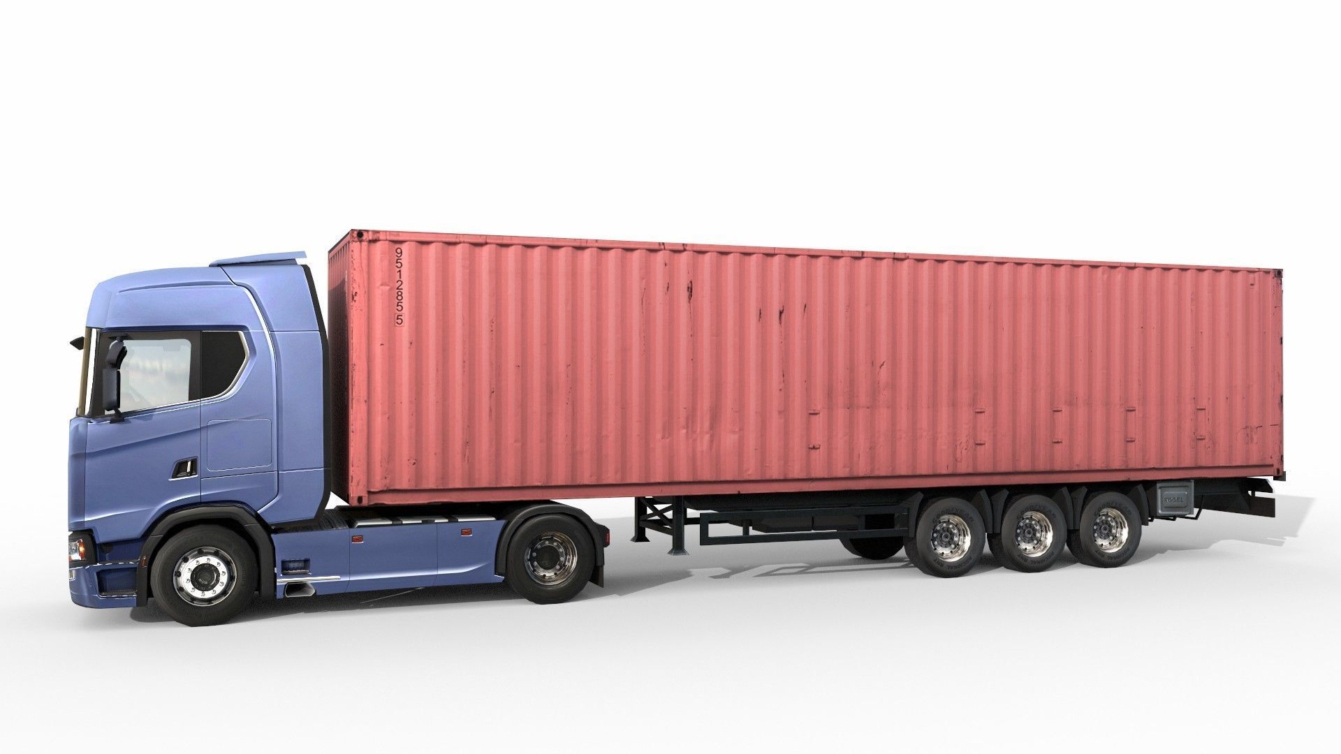 3D model Truck and trailer generic VR / AR / low-poly | CGTrader