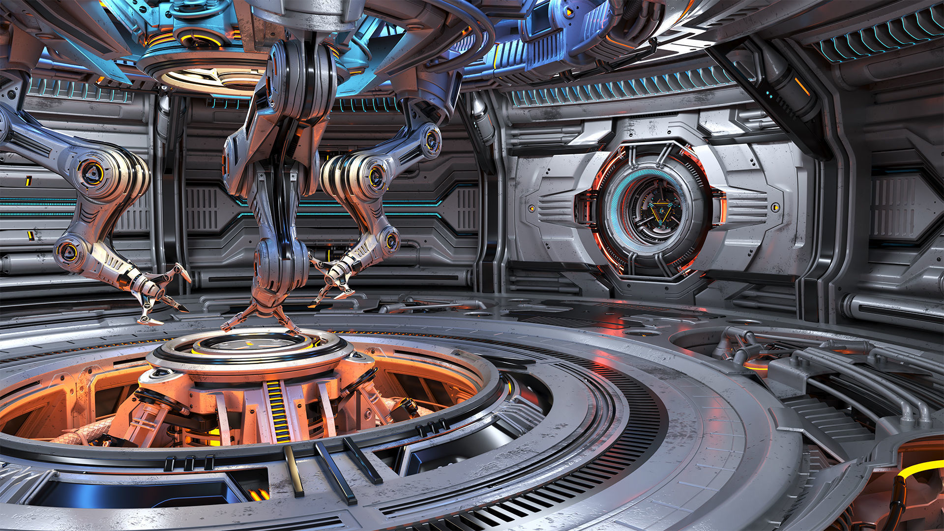 Sci-Fi Construction Lab - Rigged 3D model animated rigged | CGTrader